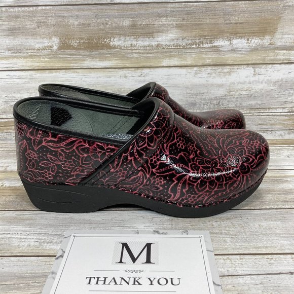 Dansko | Shoes | Dansko Xp 2 40 Blkpnk Floral Leather Clogs A022 | Poshmark